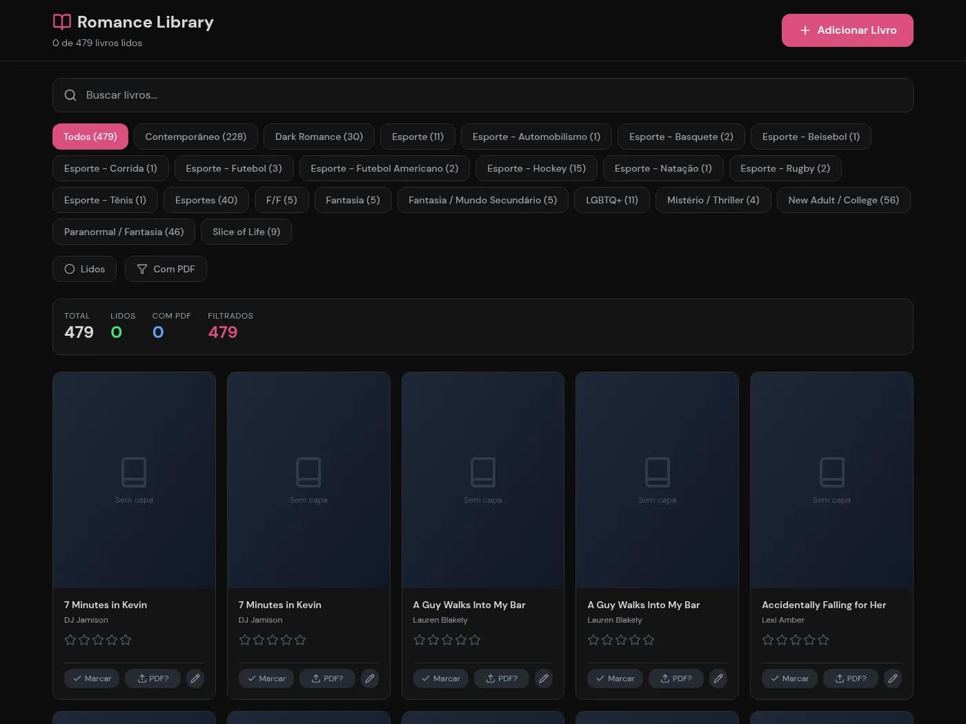 Romance Library Tracker