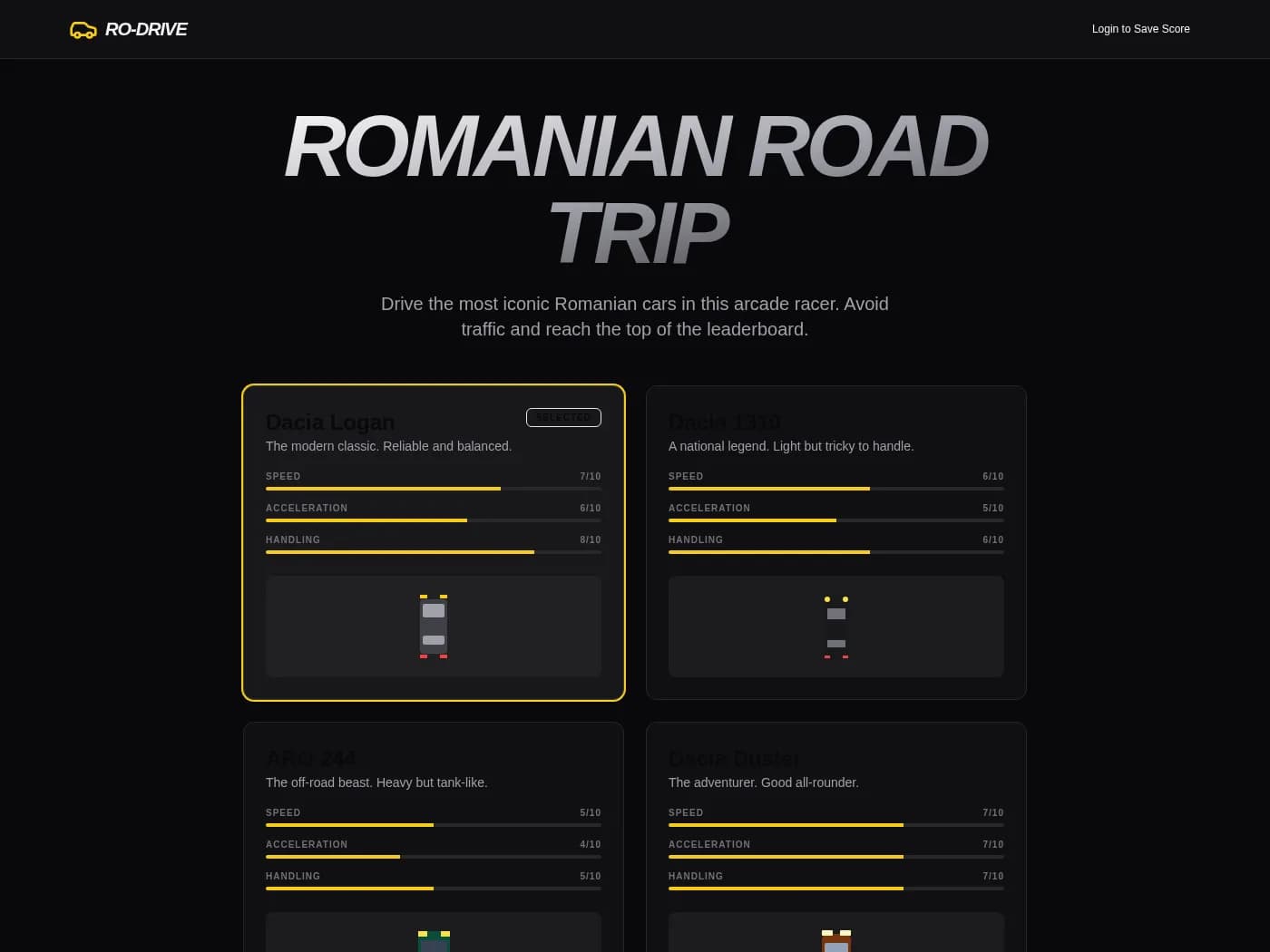 Romanian Cars Game