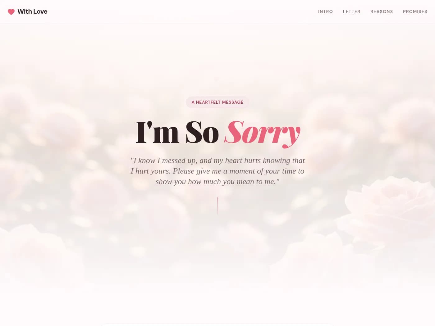 Love Apology Page