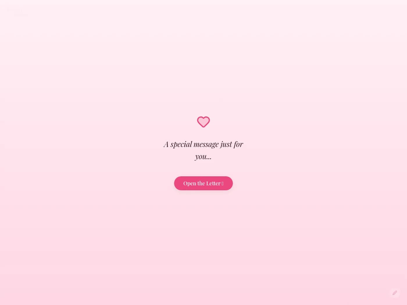 Romantic Love Letter Web