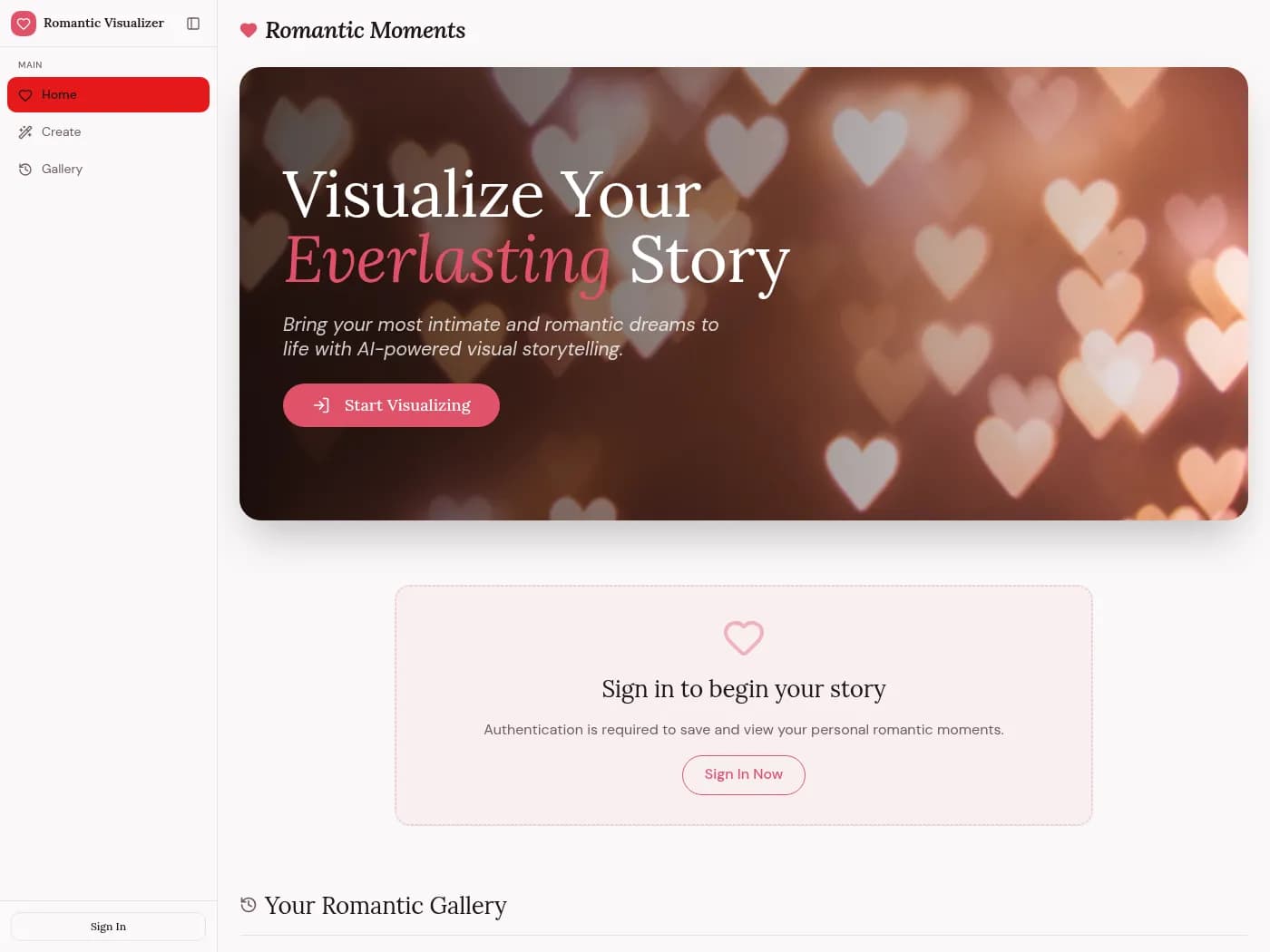 Romantic Story Visualizer