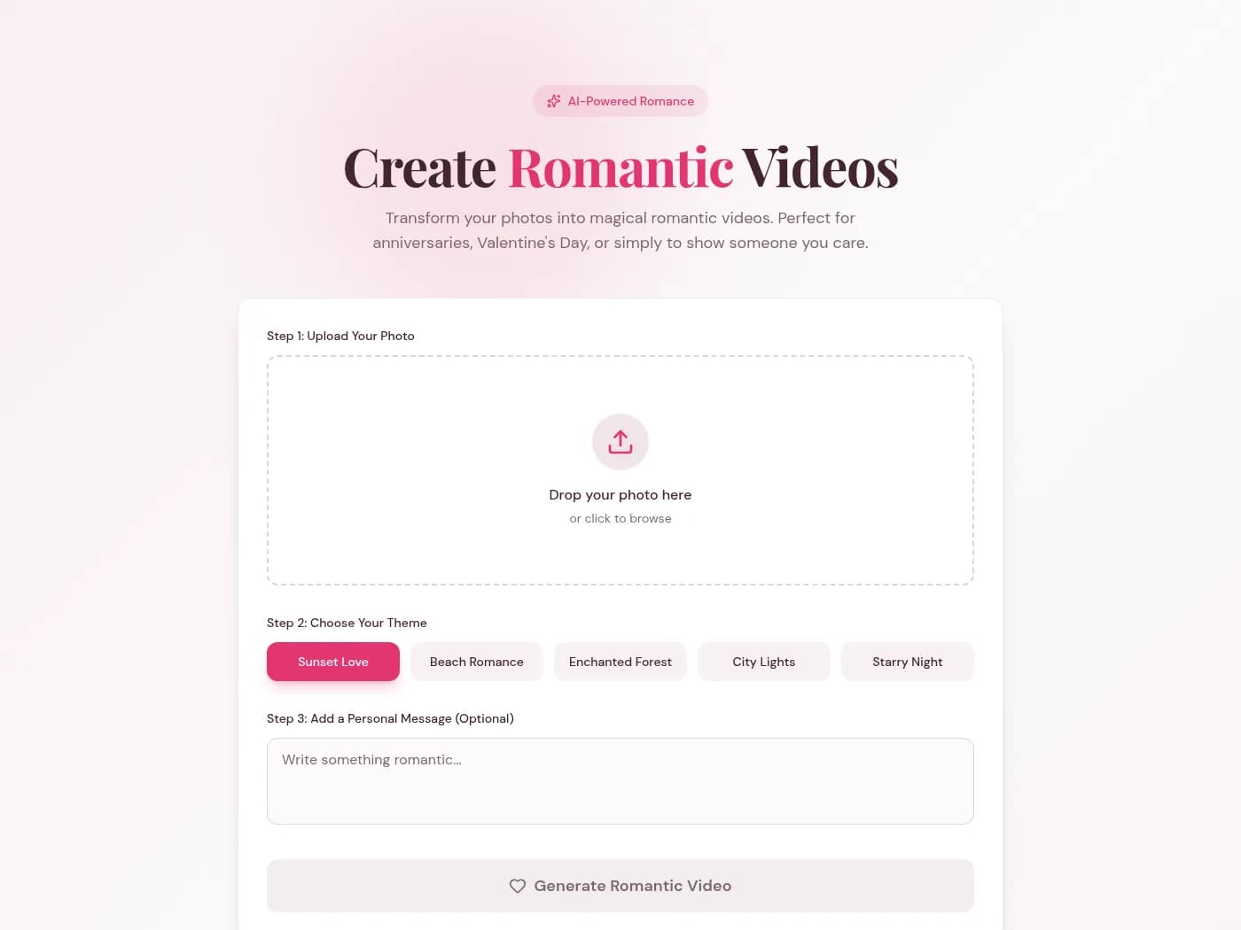 Romantic Video Generator
