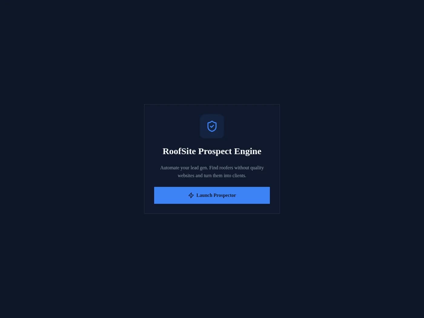 RoofSite Prospect Engine