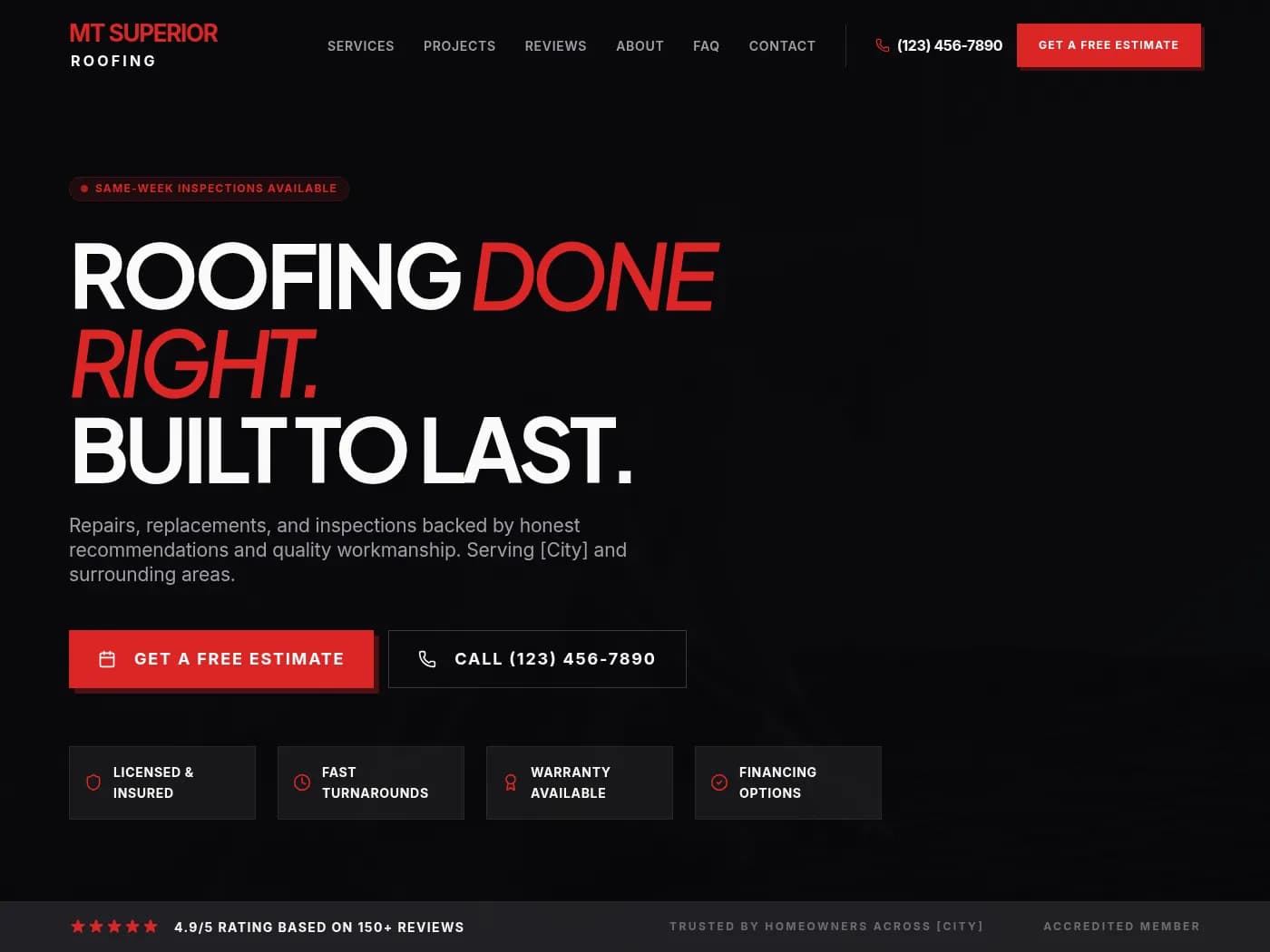 MT Superior Roofing Site