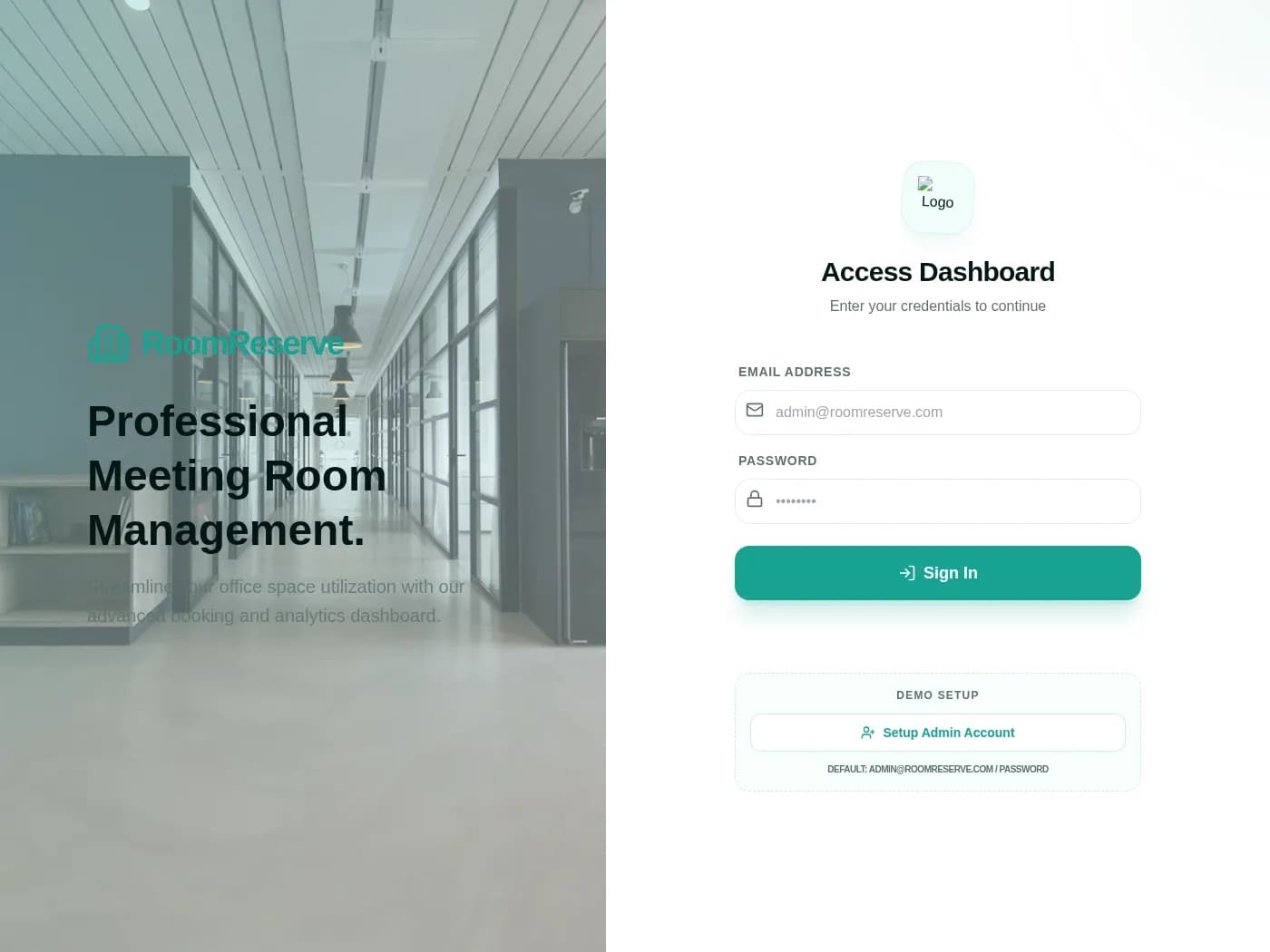 RoomReserve Dashboard