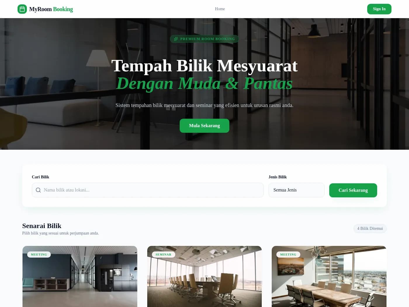 MyRoom Booking System