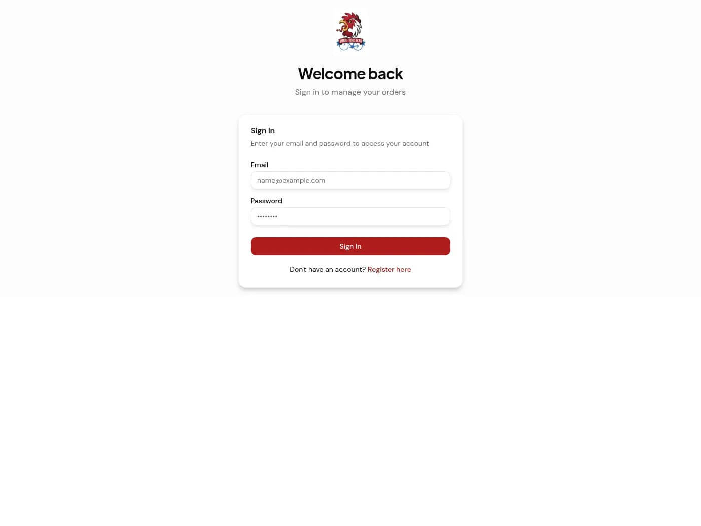 Roosters Order Manager