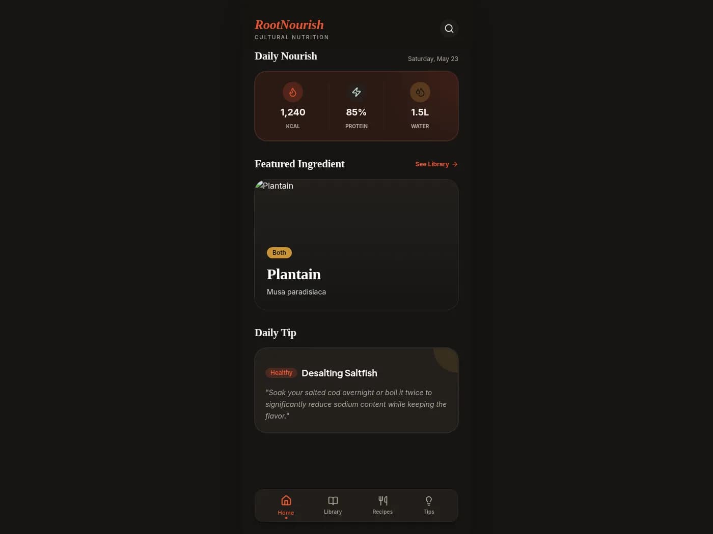 RootNourish Nutrition App