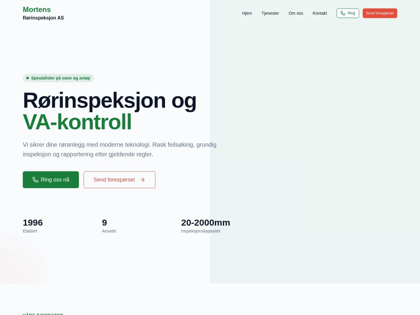 Rørinspeksjon Nettside