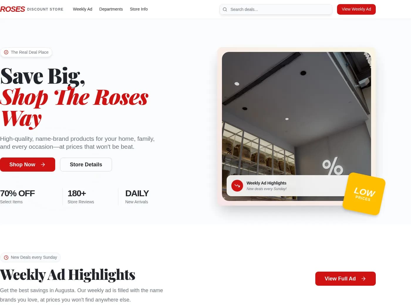 Roses Discount Store Site