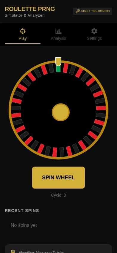 Roulette PRNG Simulator