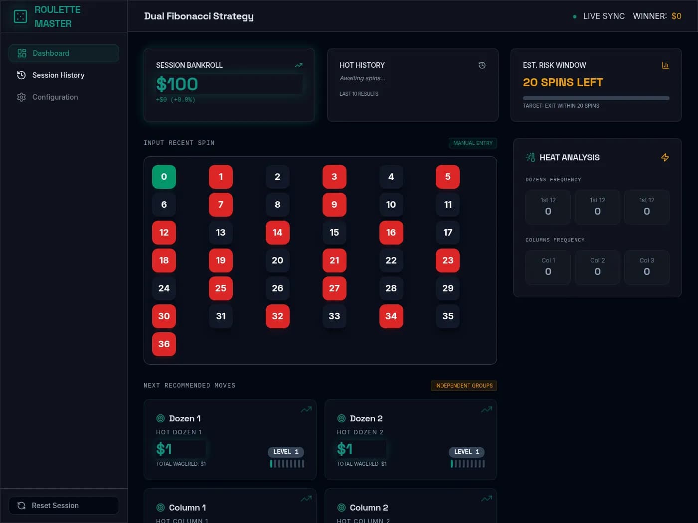 Roulette Strategy Simulator