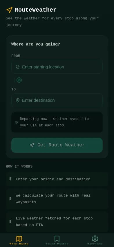 RouteWeather Navigator