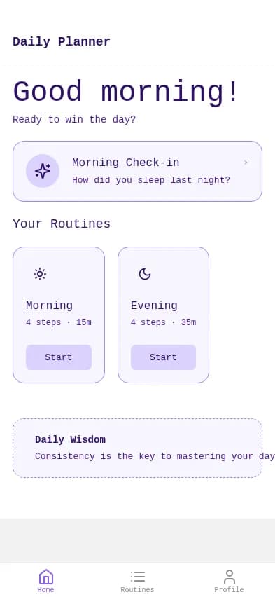 Routine Day Planner