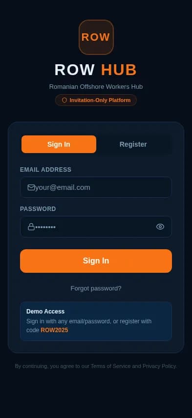 ROW HUB App