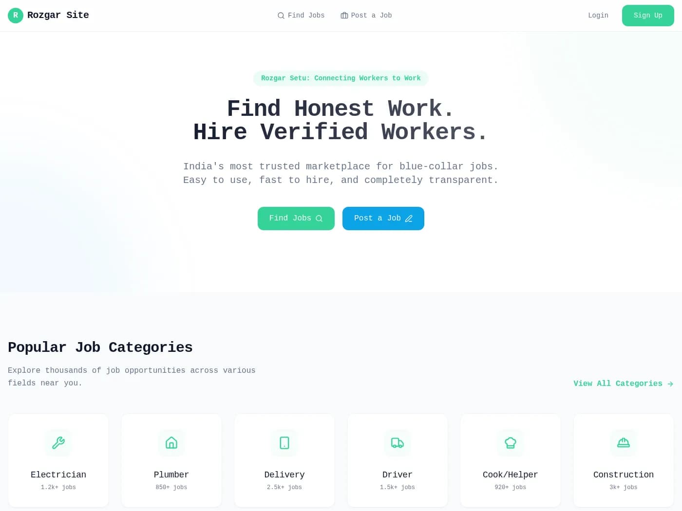 Rozgar Site UI