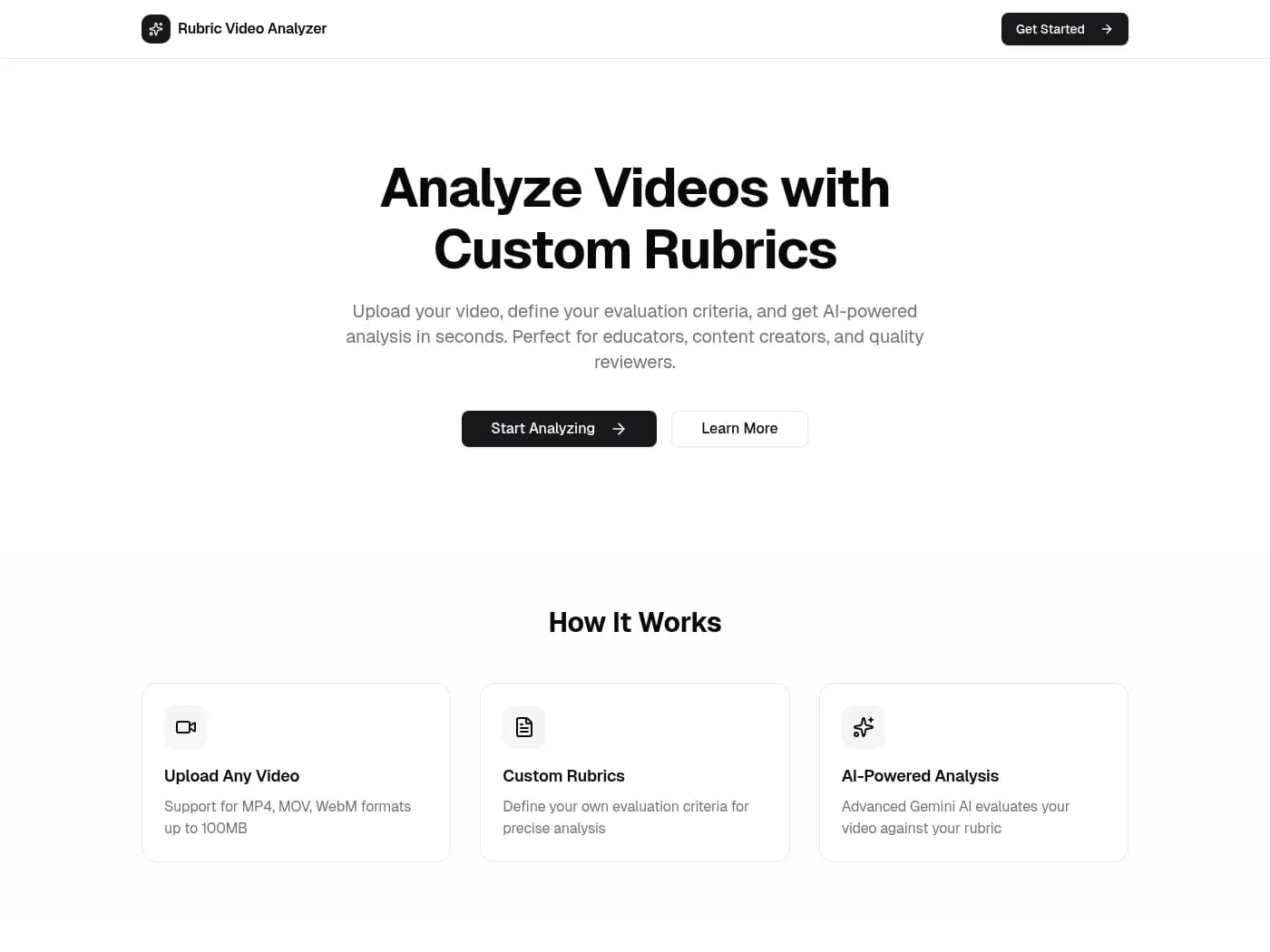 Rubric Video Analyzer