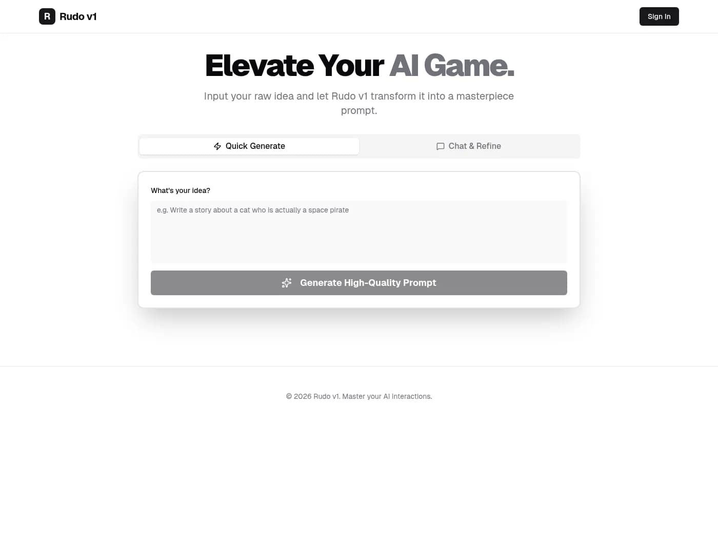 Rudo Prompt Generator