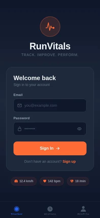 RunVitals Tracker