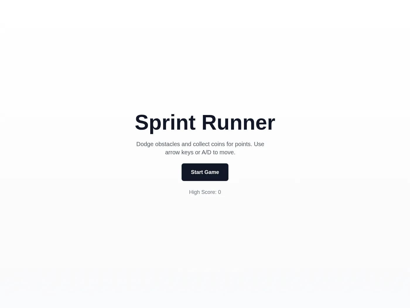 Sprint Runner Game