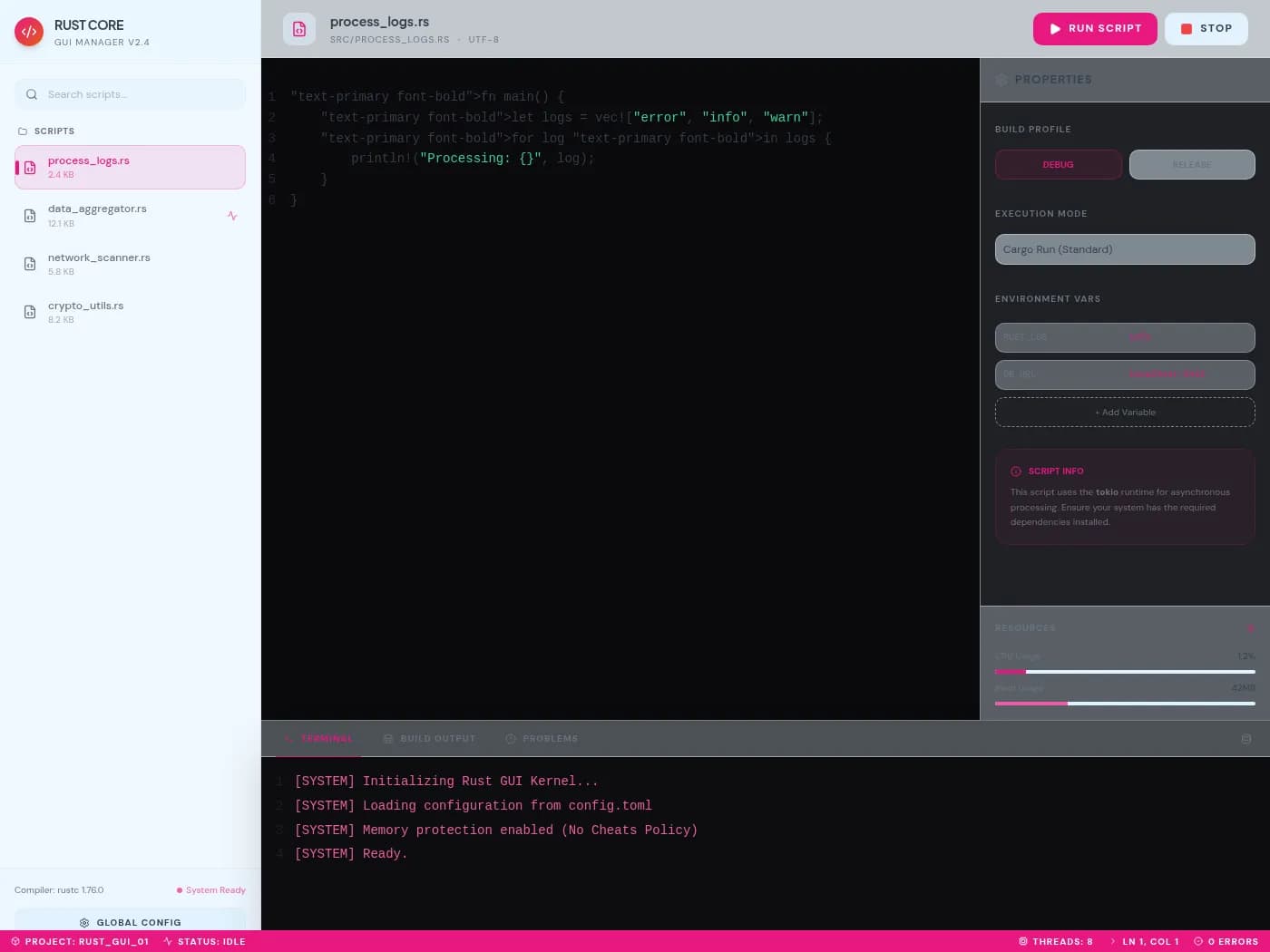 Rust Script GUI