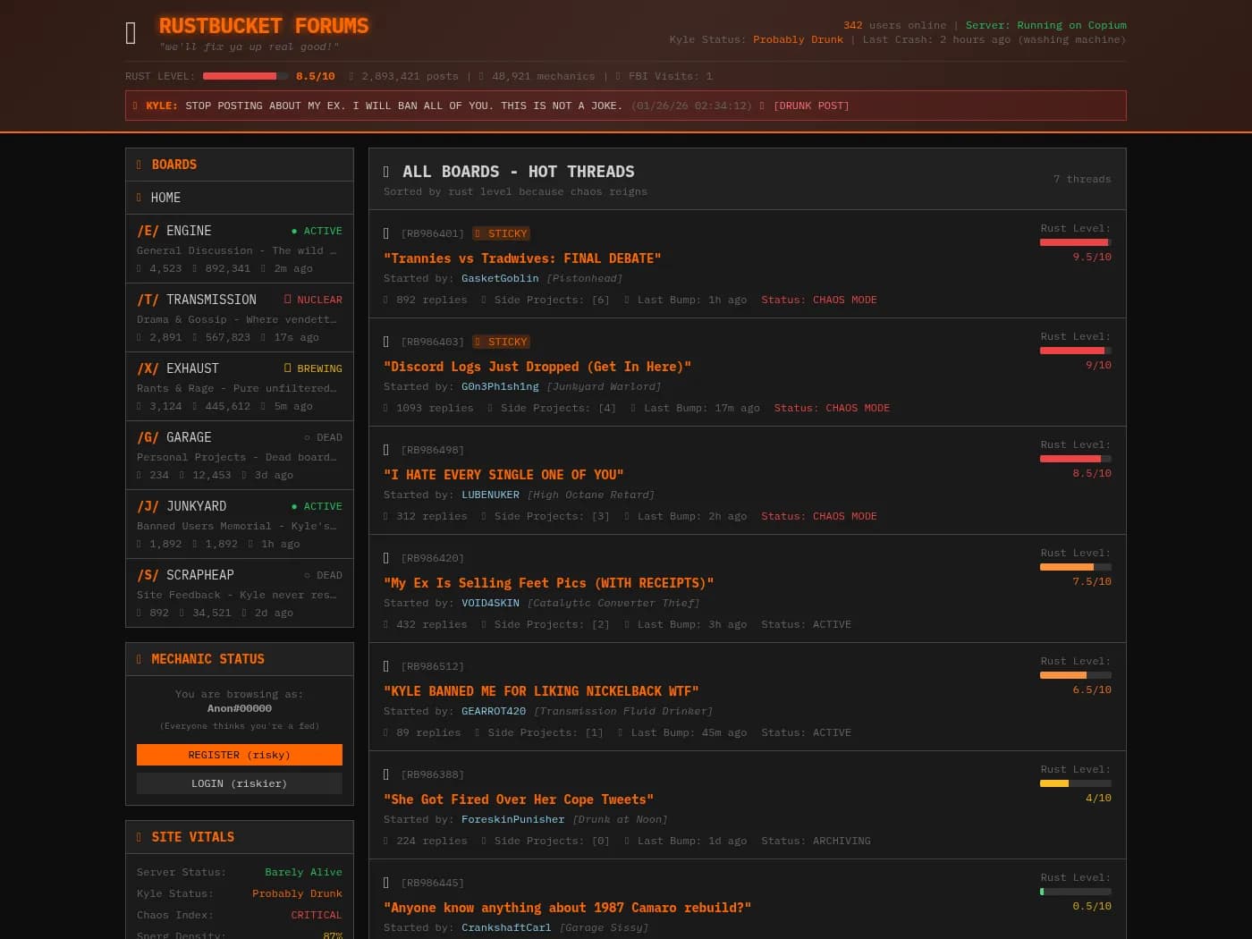 Rustbucket Forums