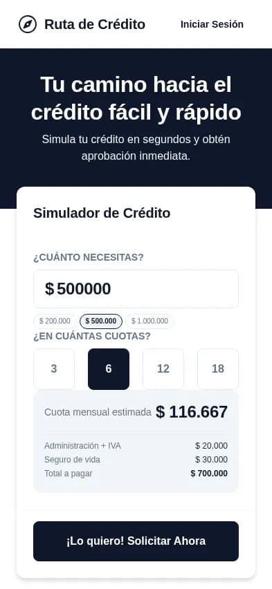 Ruta de Crédito App
