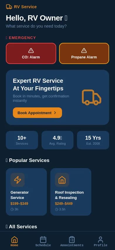 RV Service Scheduler