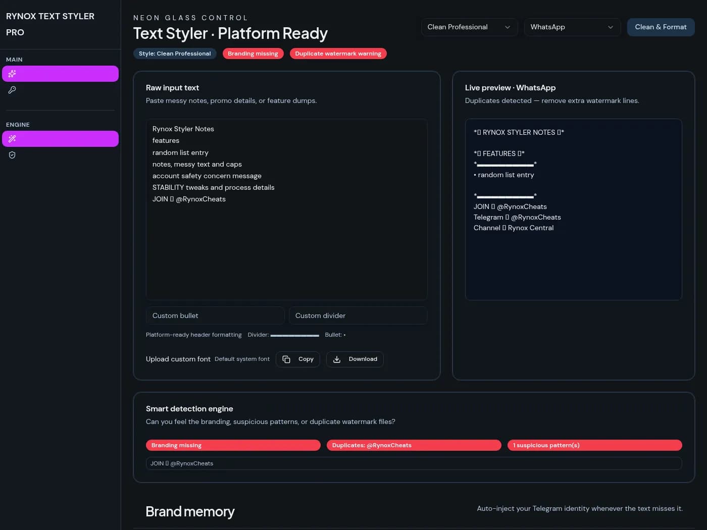 Rynox Text Styler Pro