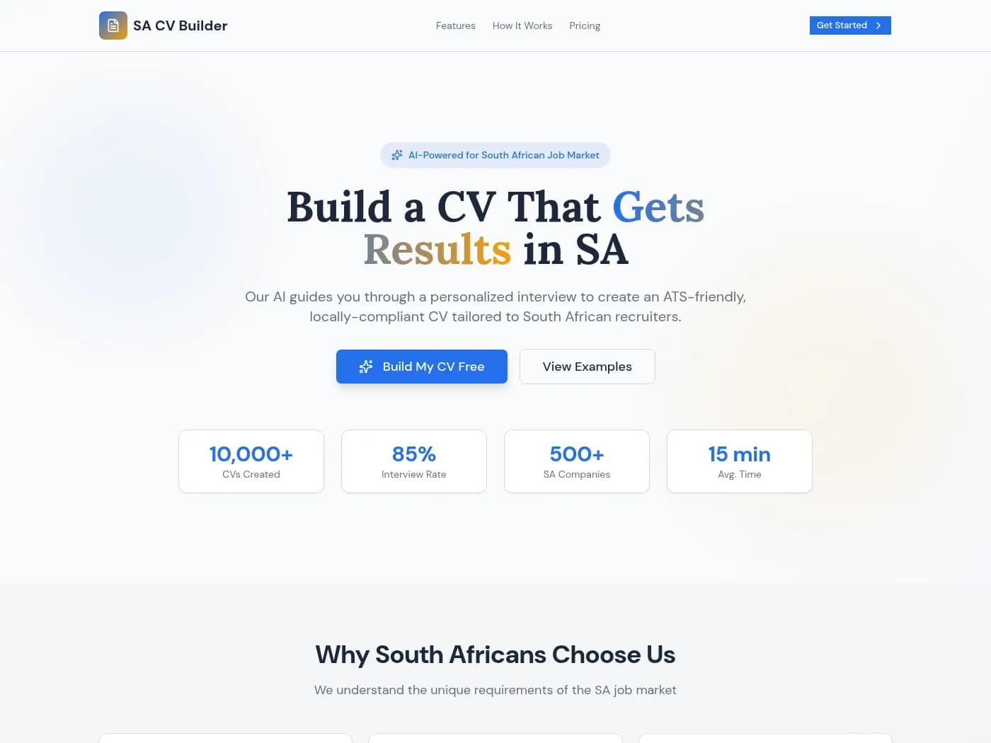 SA CV Builder AI