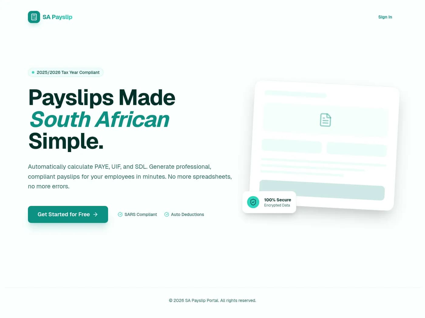 SA Payslip Portal