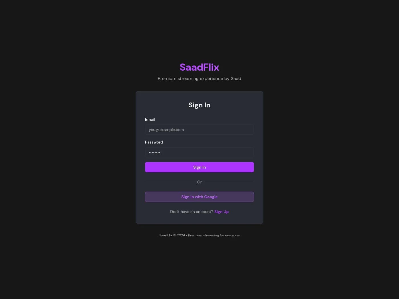 SaadFlix Streaming App