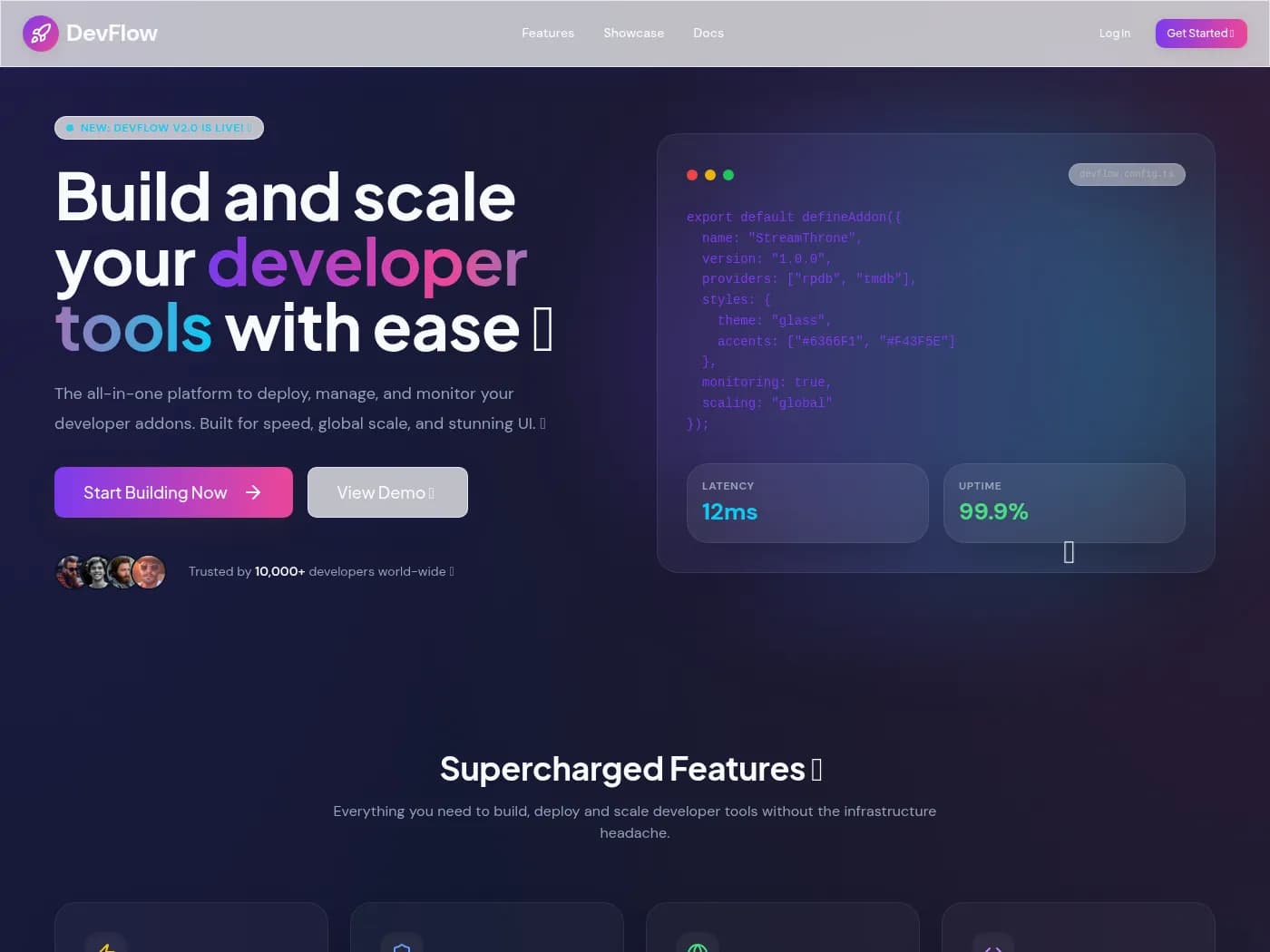 SaaS DevFlow Landing