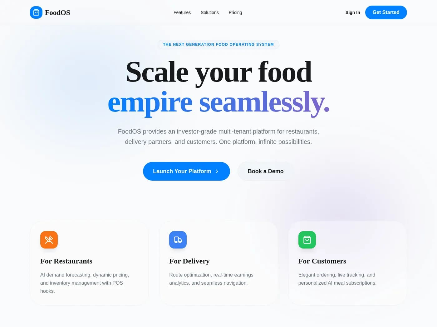 SaaS Food Delivery OS