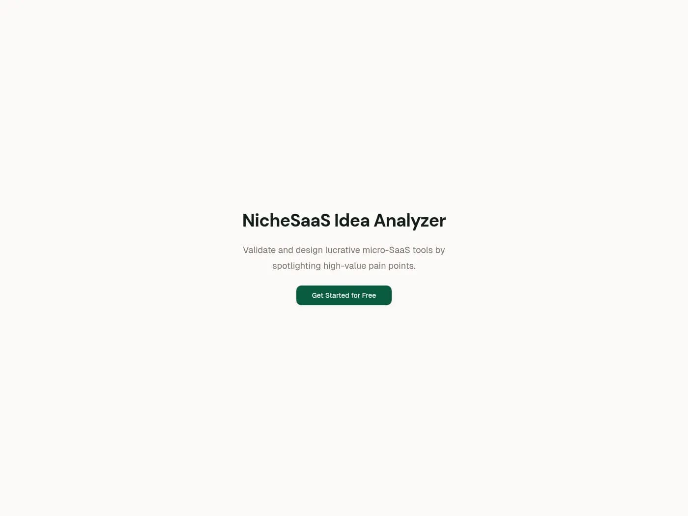 NicheSaaS Idea Analyzer