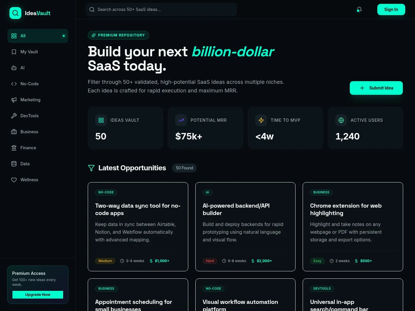 SaaS Idea Vault
