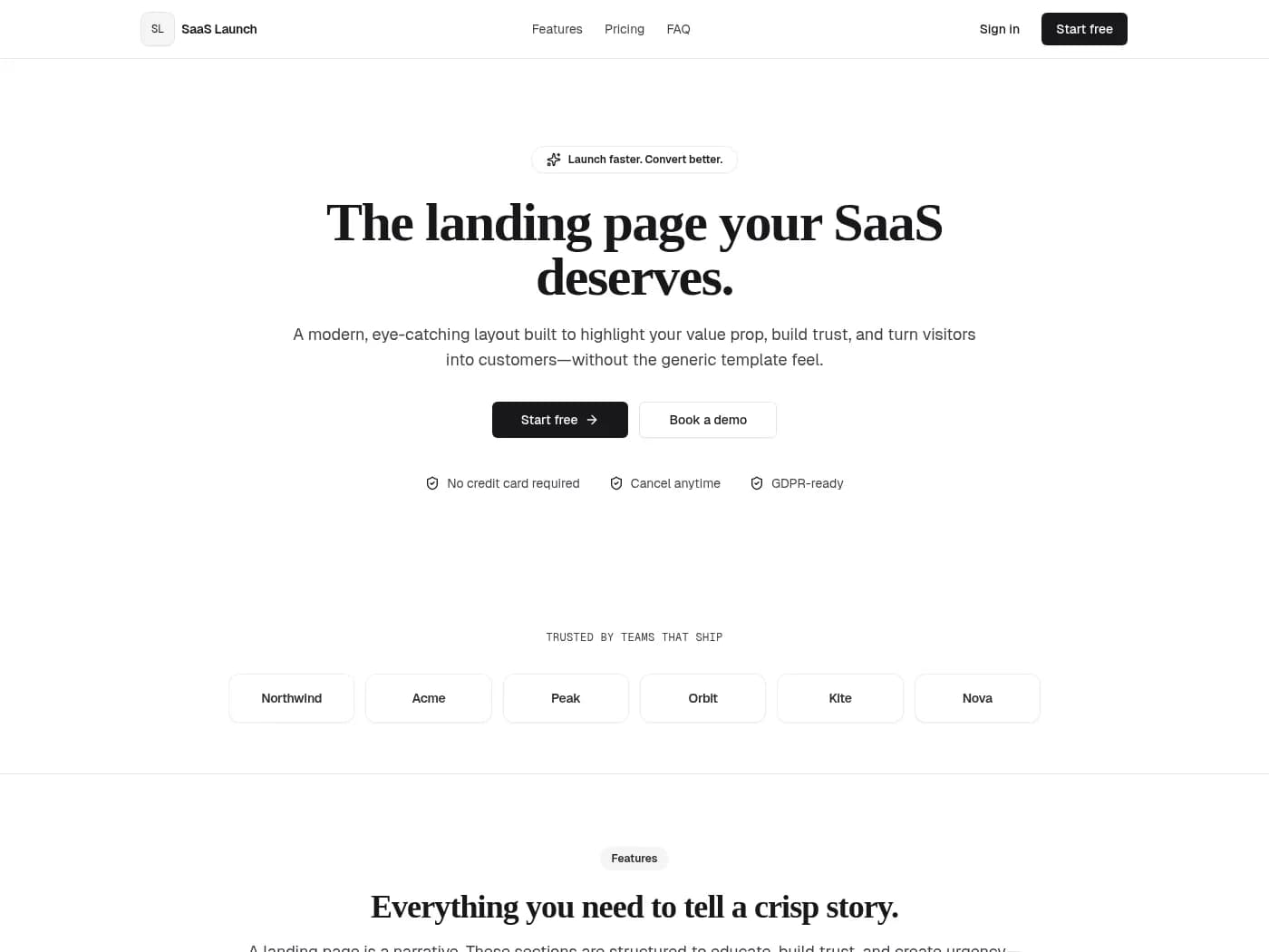 SaaS Launch Landing