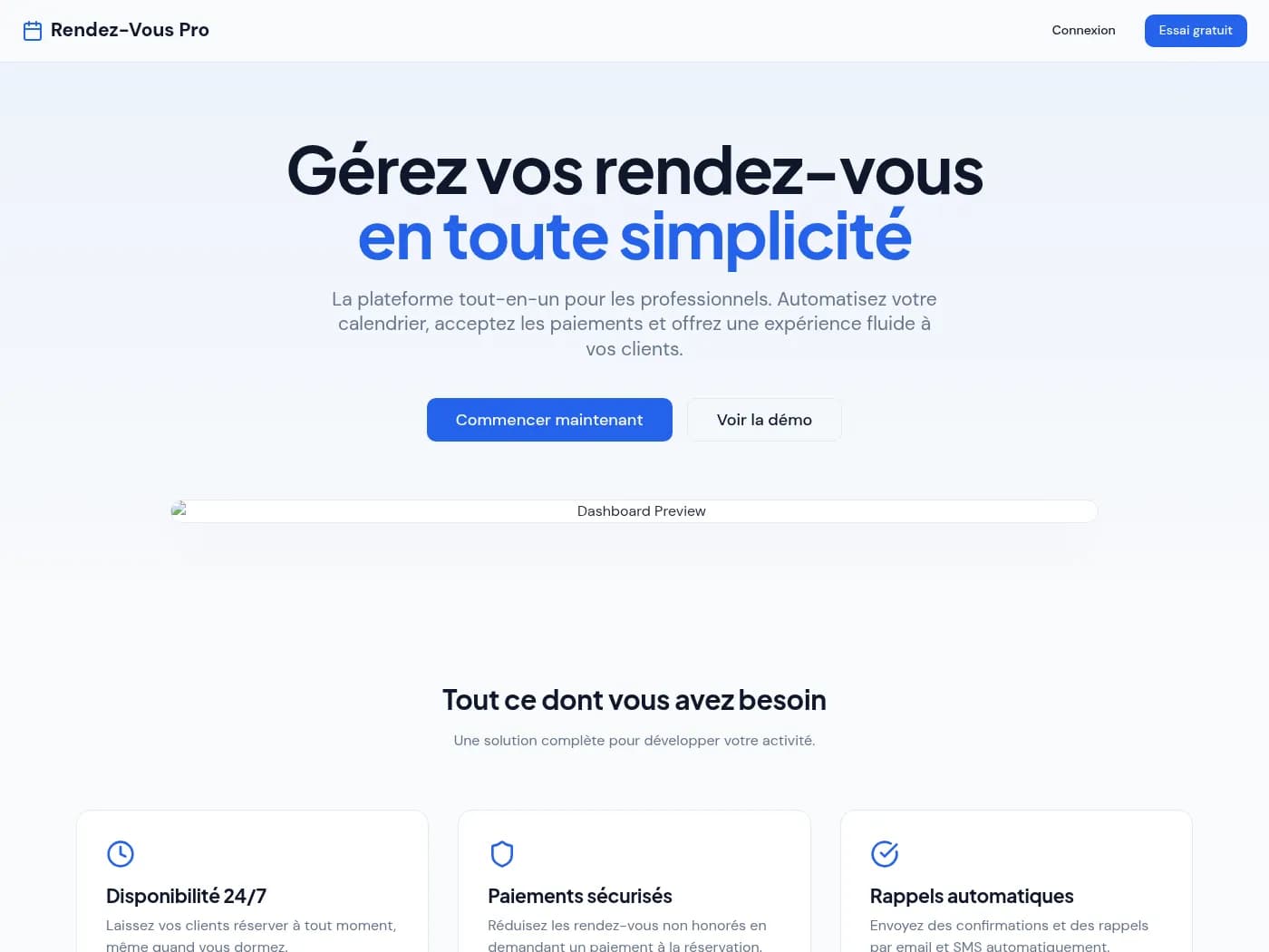 SaaS Rendez-Vous Pro