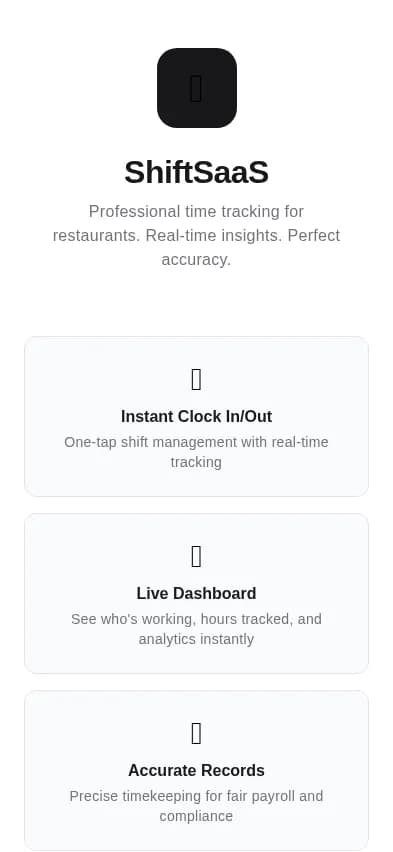 ShiftSaaS Mobile Tracker
