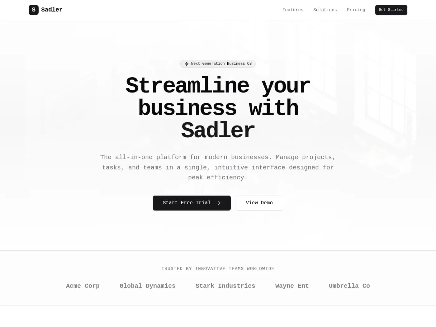 Sadler Business Portal