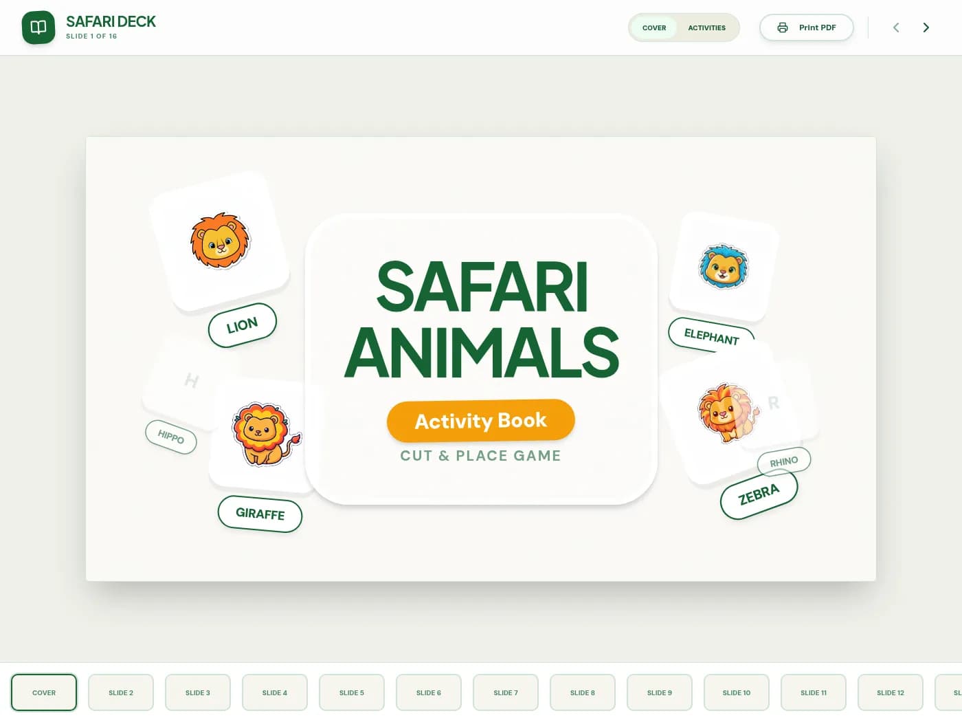 Safari Sticker Slide Deck