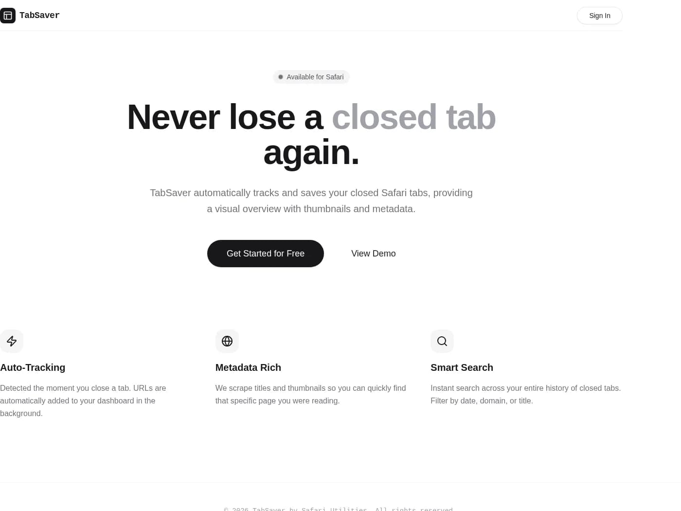 Safari Tab Saver