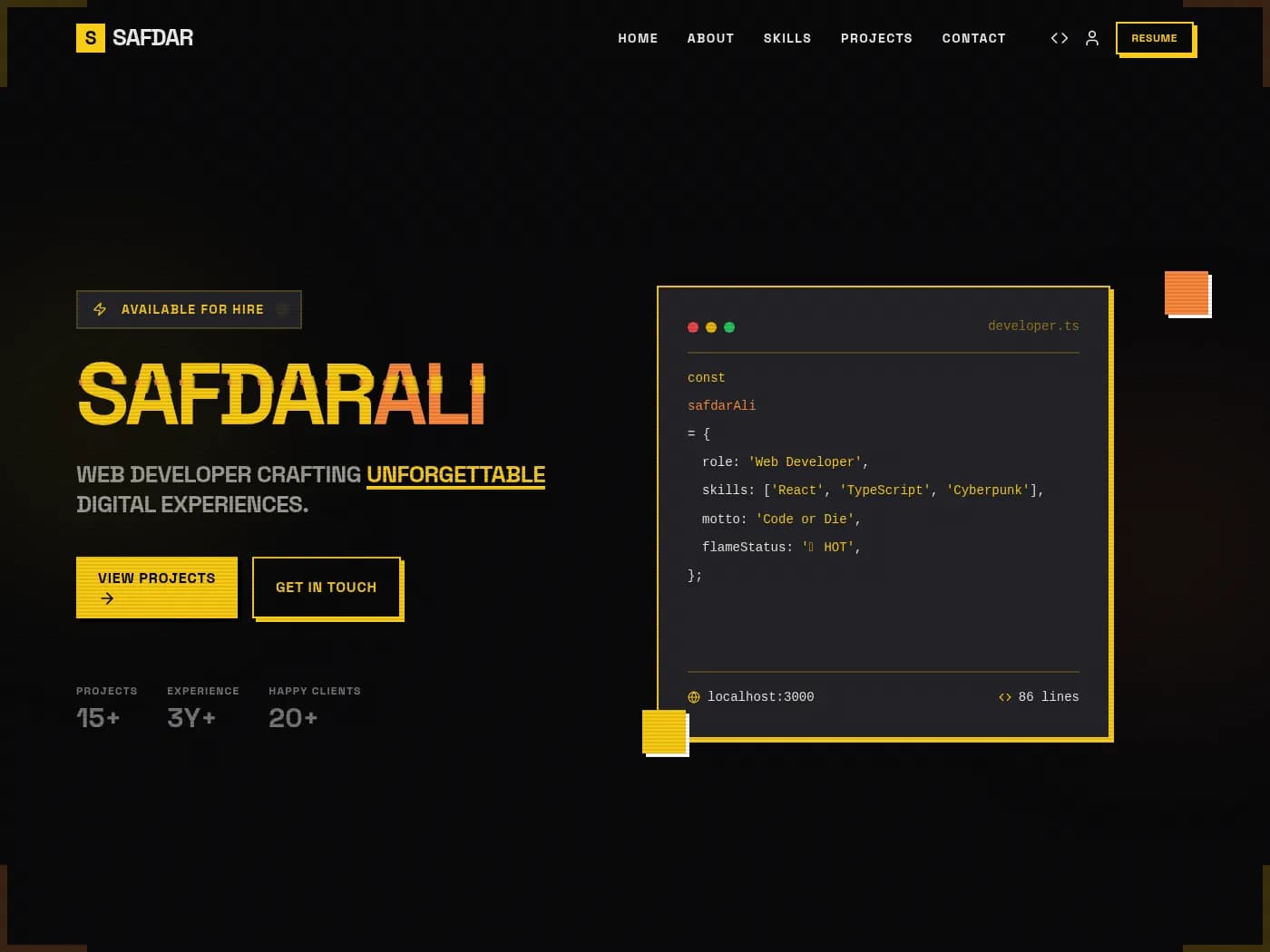 Safdar Ali Portfolio