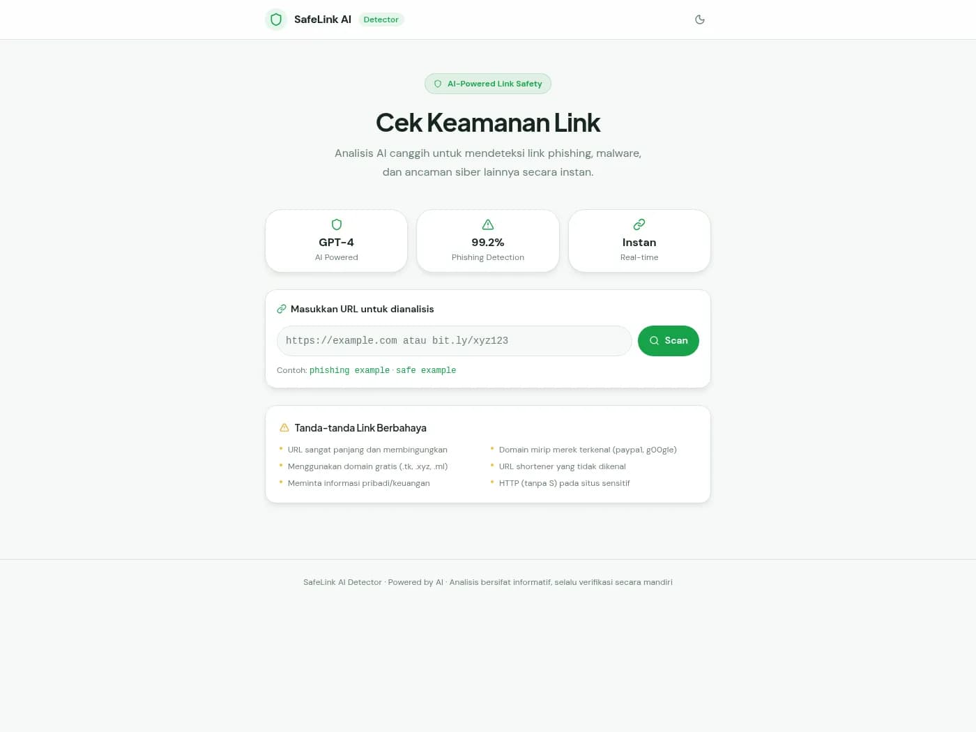 SafeLink AI Detector