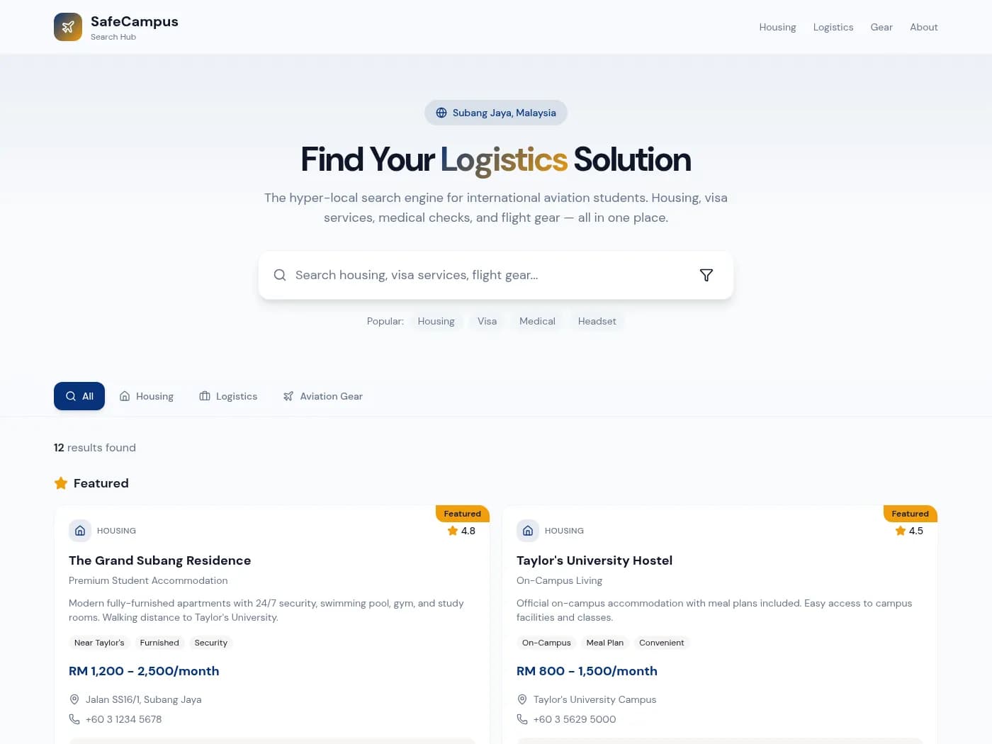 SafeCampus Search Engine