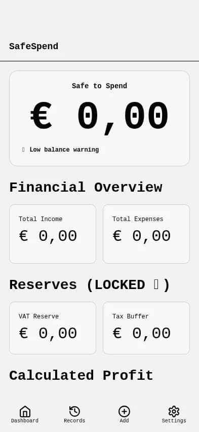 SafeSpend Freelance App