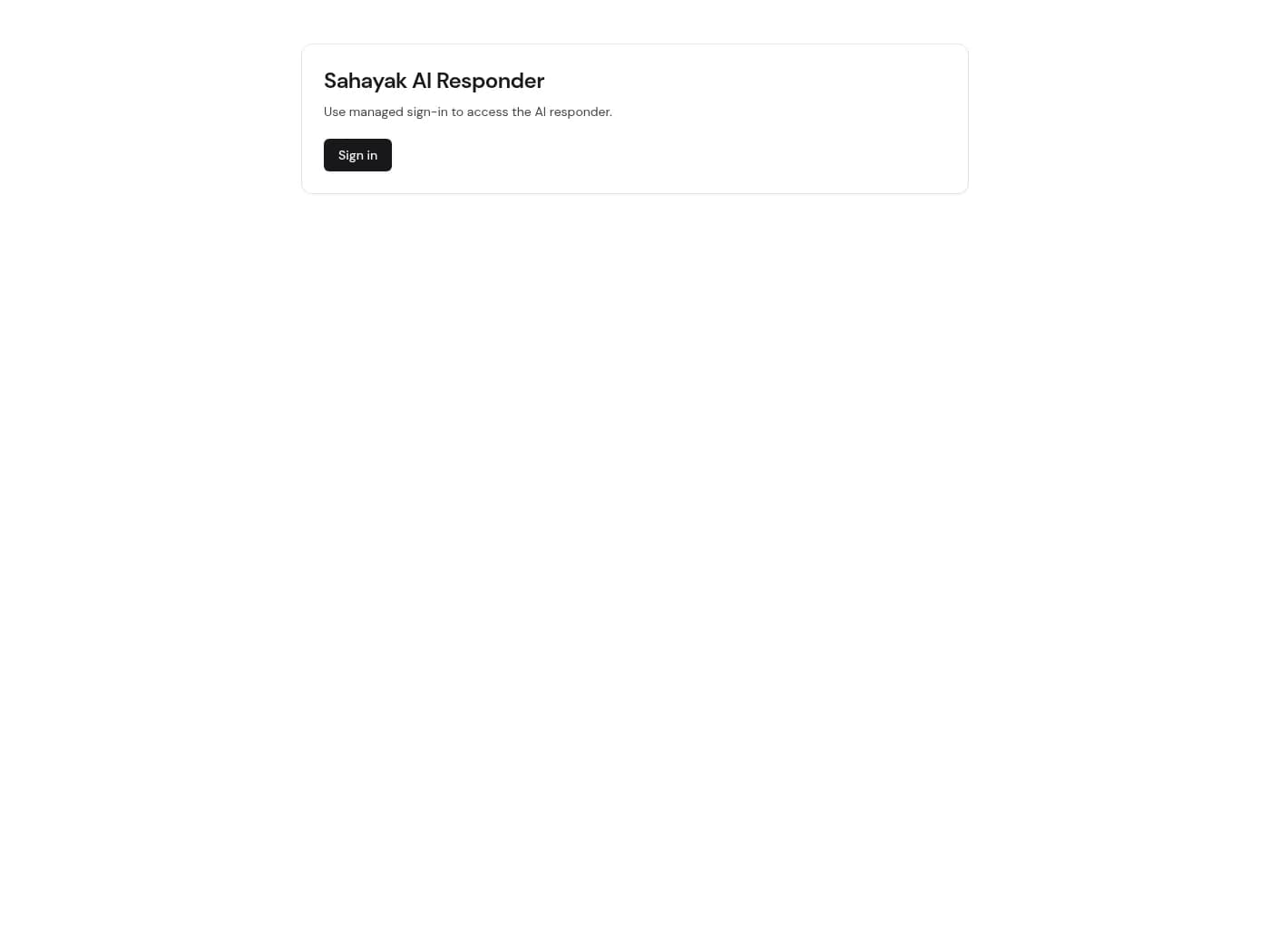 Sahayak AI Responder