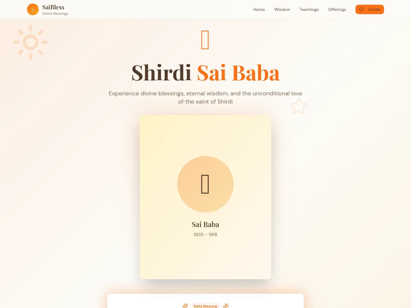 SaiBless Web Portal