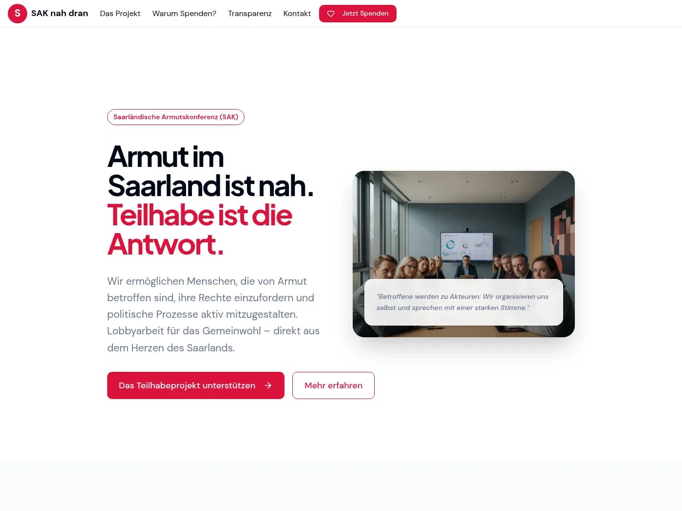 SAK Nah Dran Landingpage