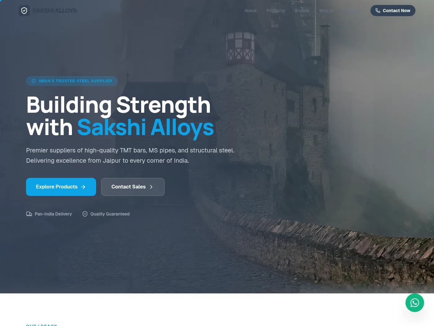 Sakshi Alloys Landing Page